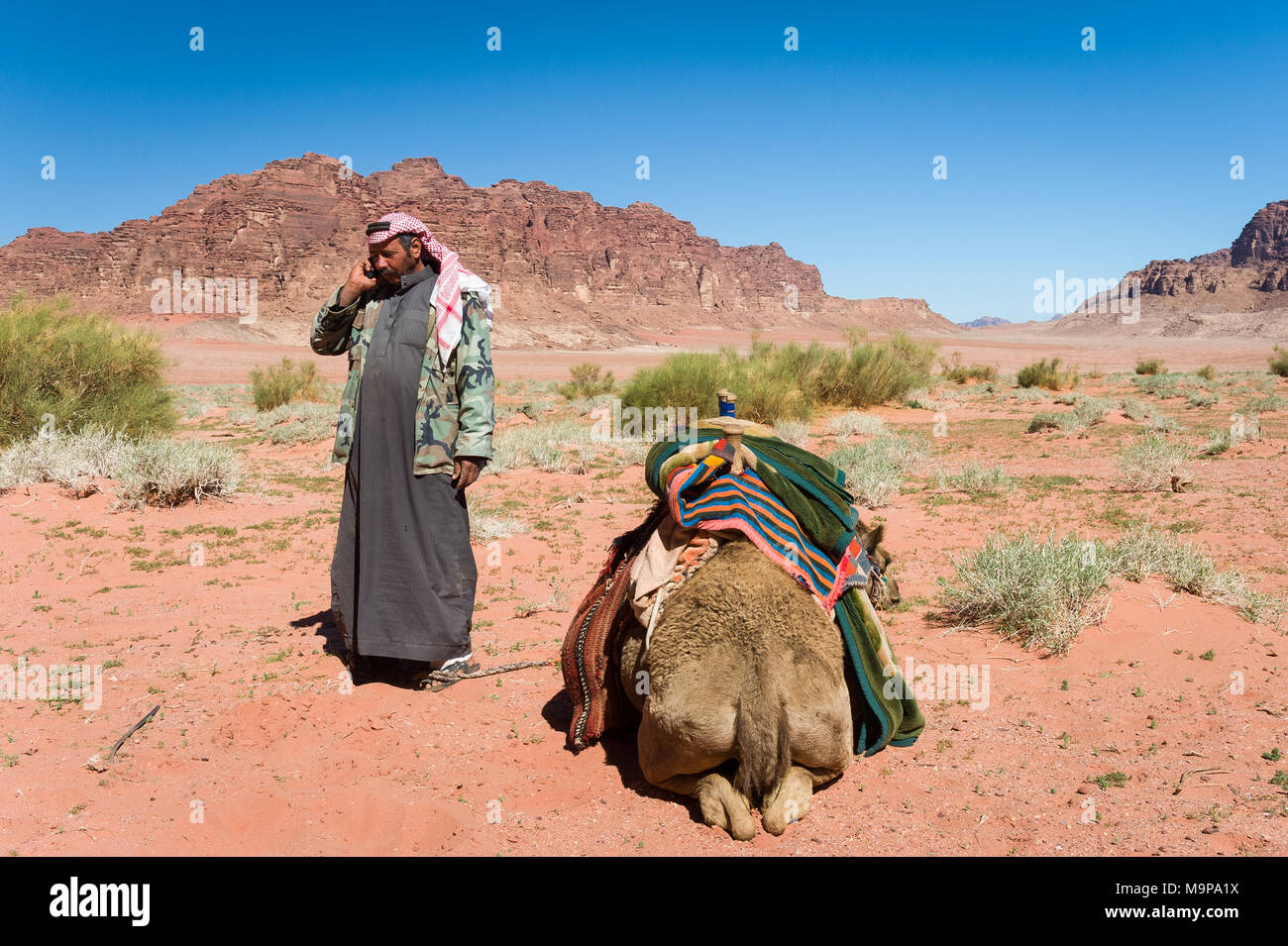 Bedouin water suplly in the Wadi Rum desert near the border of Saudi ...