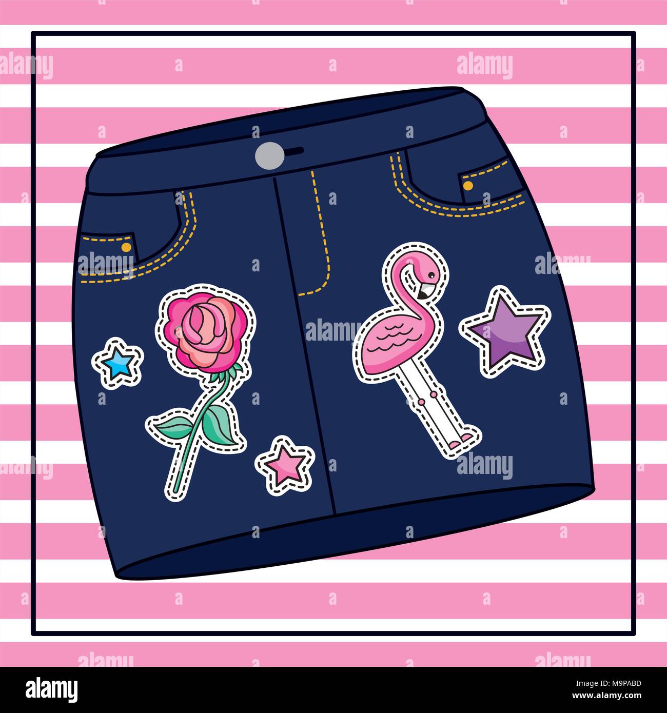 embroidery patch denim Stock Vector Image & Art - Alamy