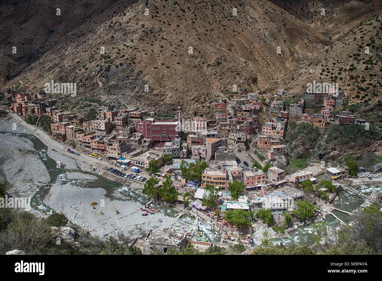 View of mountain village, Setti Fatma, Morocco Stock Photo - Alamy
