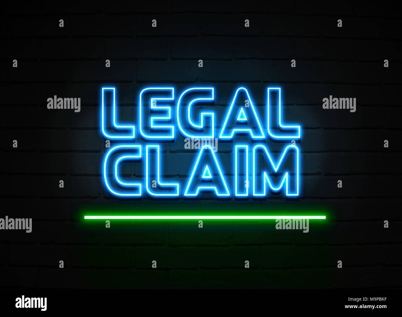 Legal Claim neon sign - Glowing Neon Sign on brickwall wall - 3D ...