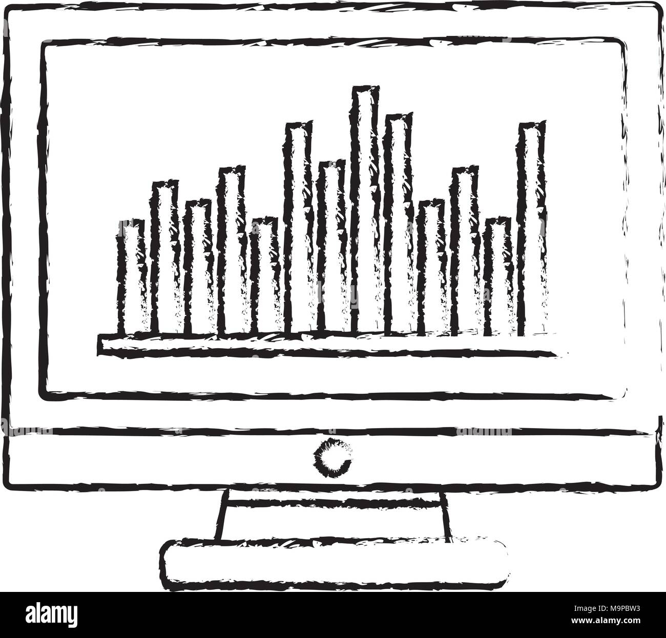 computer statistics business graph presentation Stock Vector Image ...