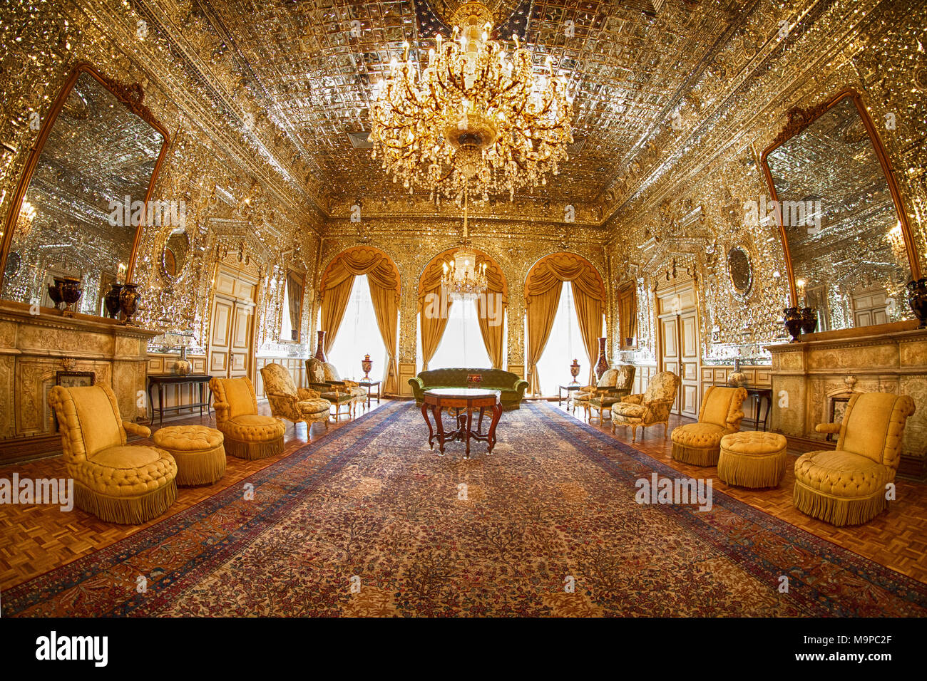 Magnificent Golden Hall, Golestan Palace in Tehran, Iran Stock Photo ...