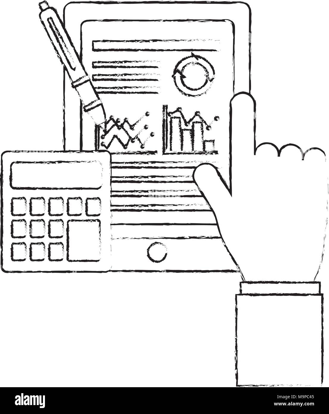 Touch screen phone graph Black and White Stock Photos & Images - Alamy