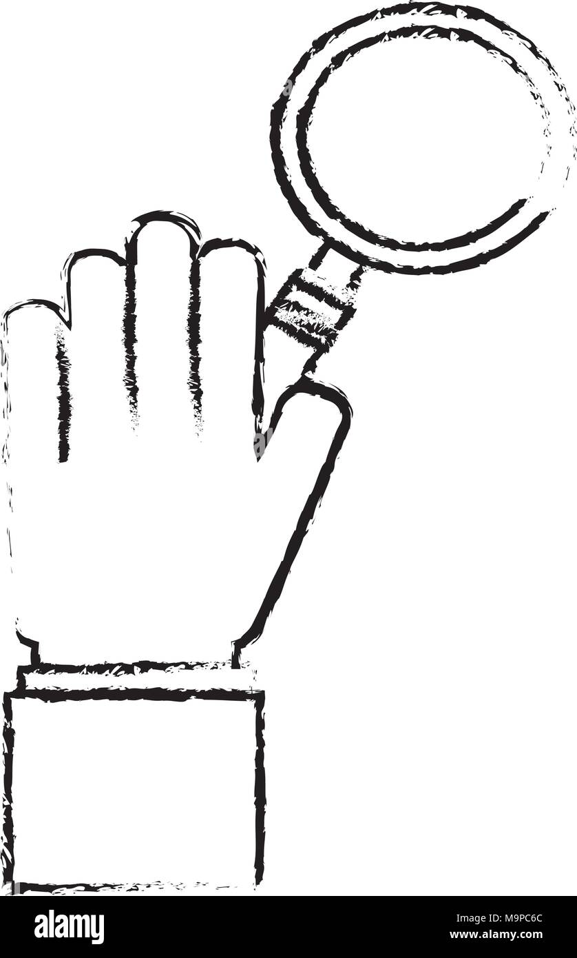 hand magnifier glass search analysis work Stock Vector Image & Art - Alamy