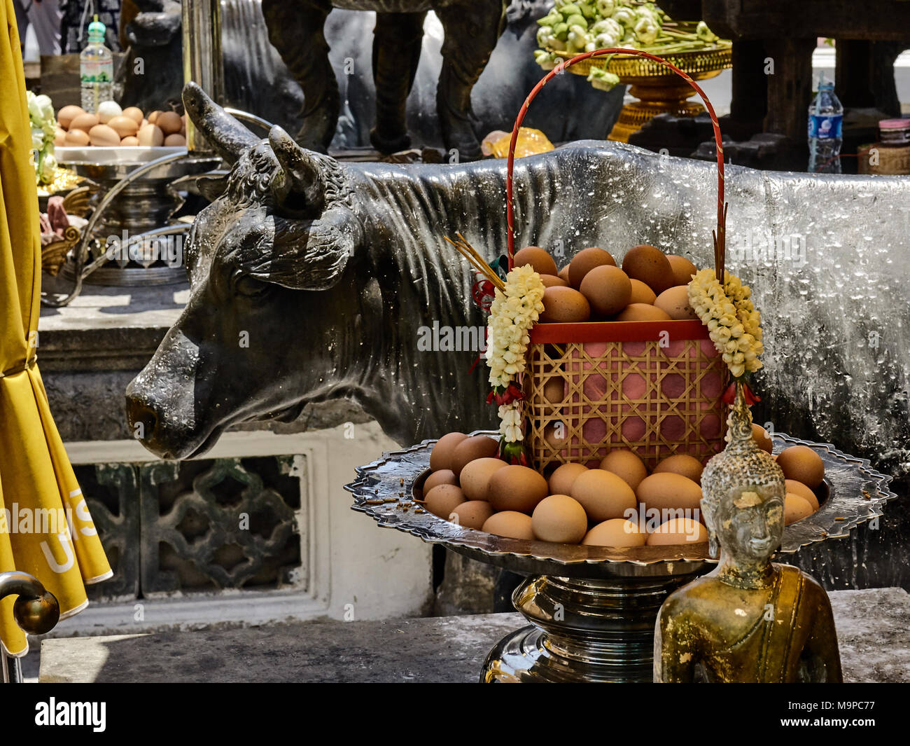 Thailand flowers decoration in temple hi-res stock photography and ...