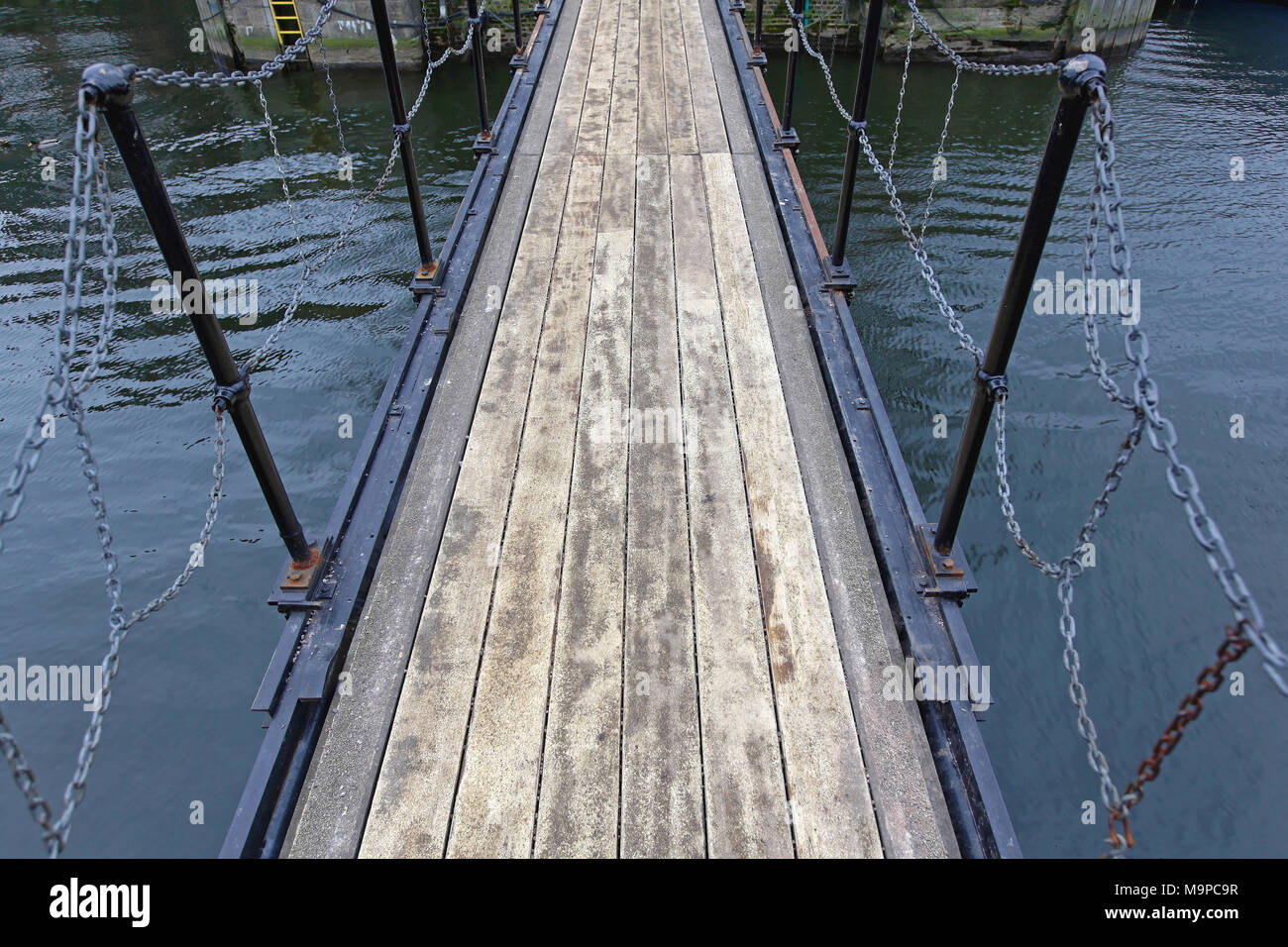 Movable Bascule Footbridge Over Canal Water Stock Photo - Alamy