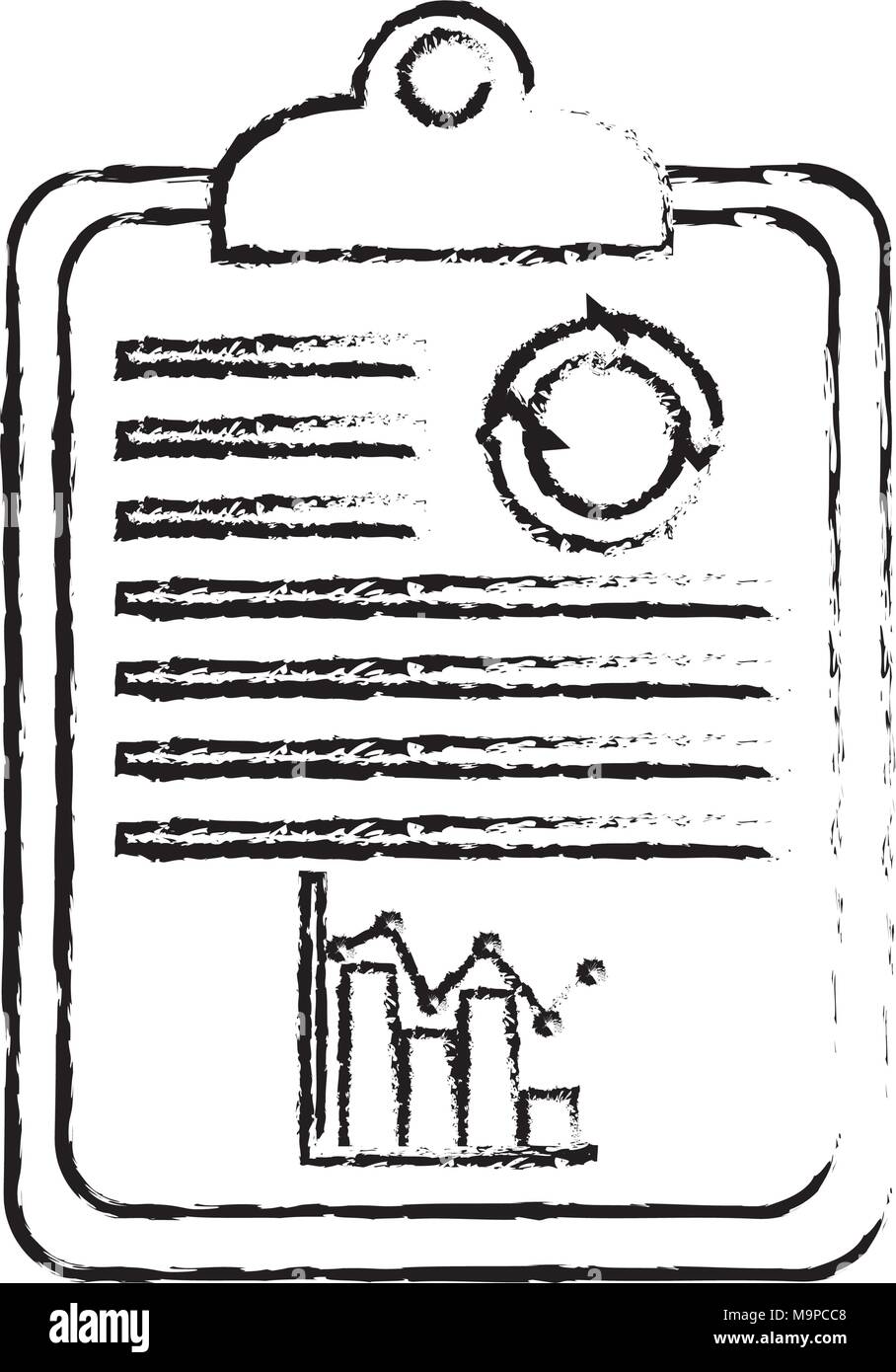 business clipboard bar graph statistics financial report Stock Vector ...