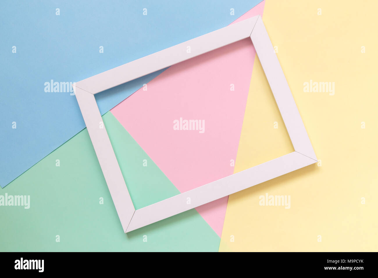 Photo frame on colorful pastel background minimal creative concept ...