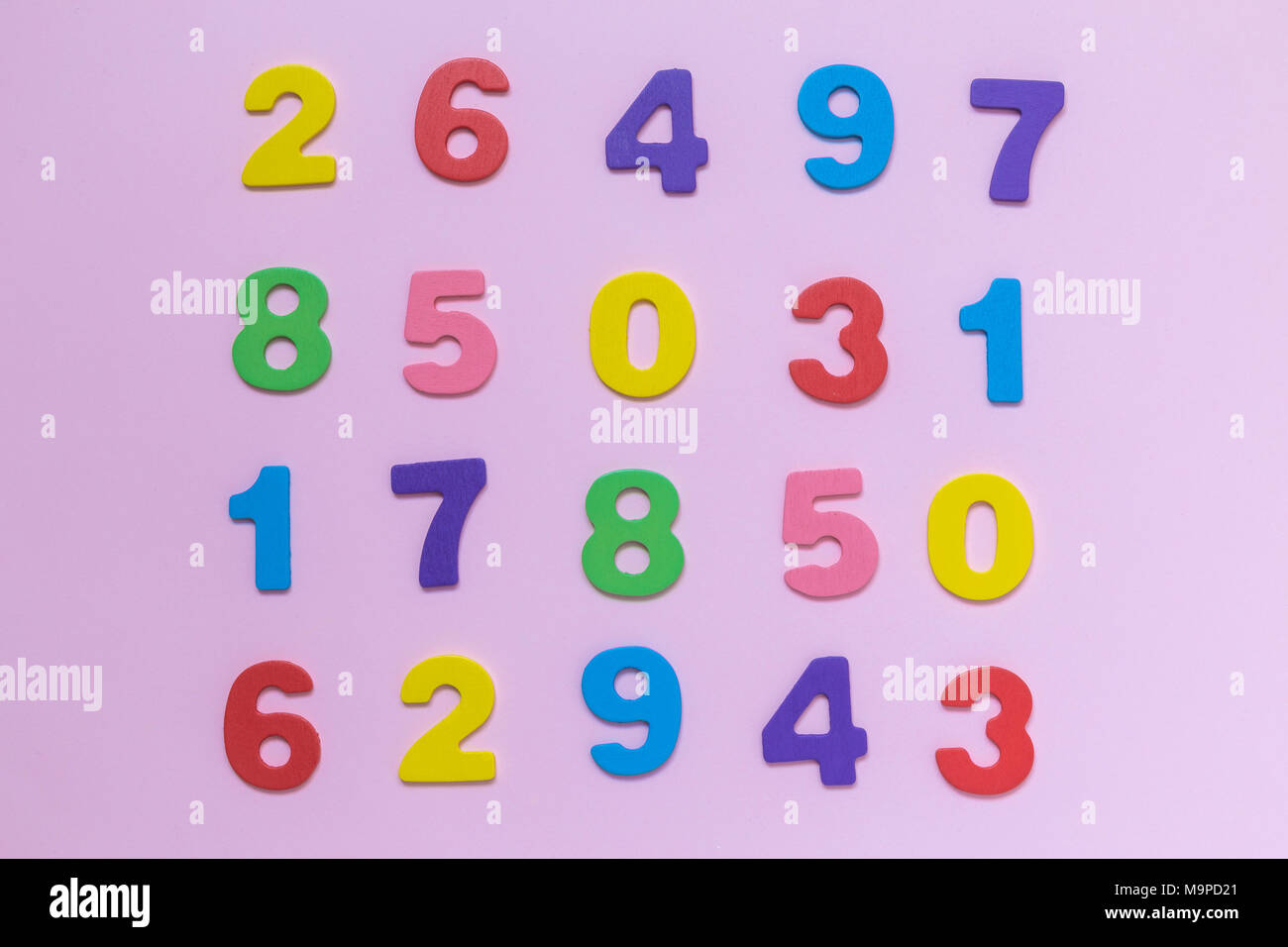 Colorful numbers pattern minimal creative concept Stock Photo - Alamy