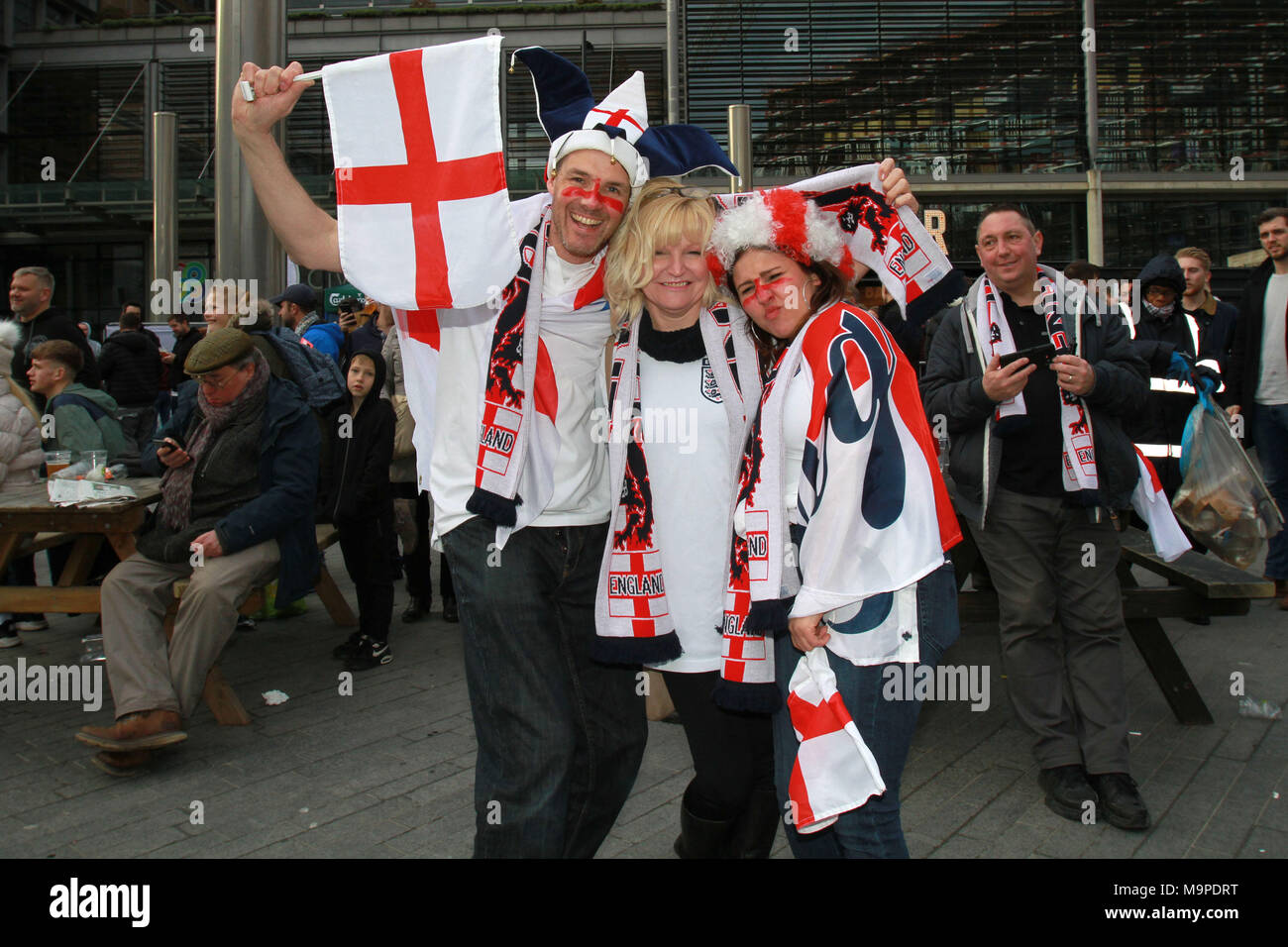 London, UK. 27th March, 2018. England supporters before the ...