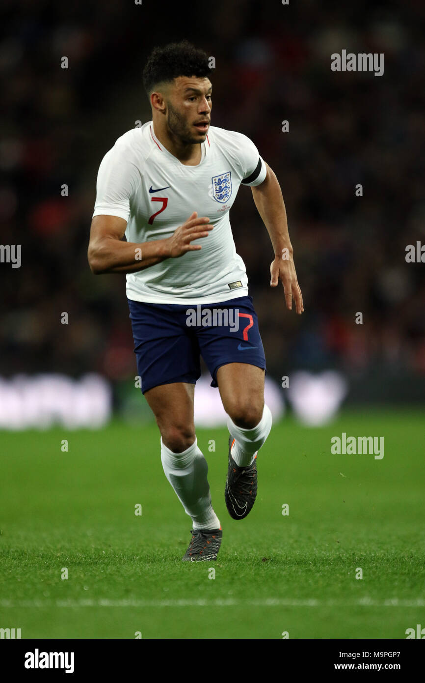 London, UK. 27th March, 2018. Alex Oxlade-Chamberlain (E) at the ...