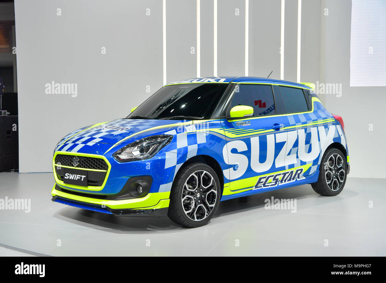 Bangkok, Thailand. 27th Mar, 2018. Suzuki Swift Racer RS car on display ...