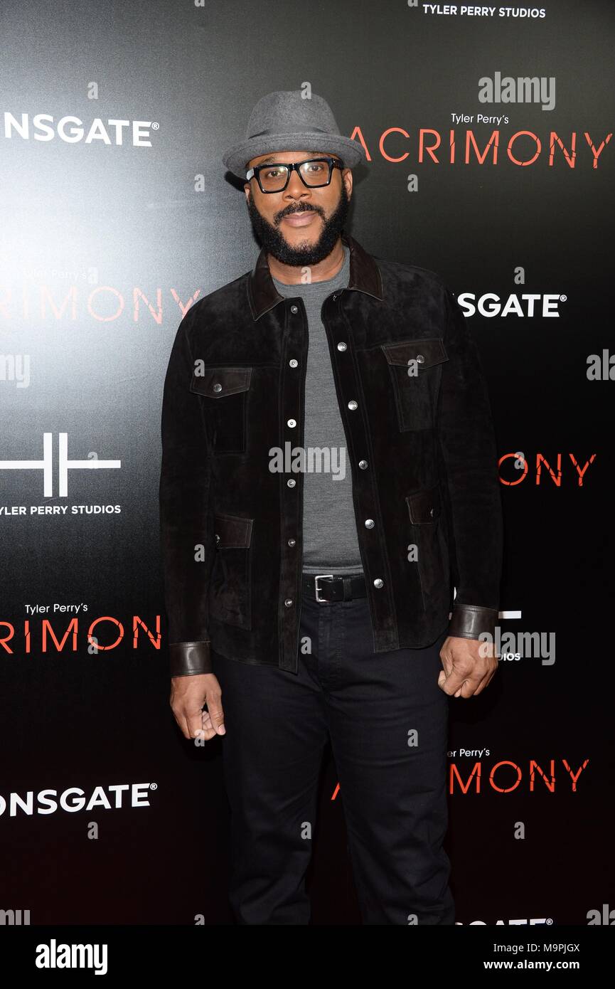 New York, NY, USA. 27th Mar, 2018. Tyler Perry at arrivals for ACRIMONY ...
