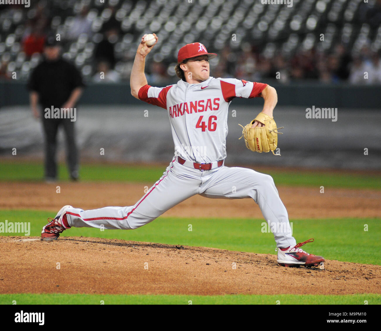 Auto Zone Park. 27th Mar, 2018. TN, USA; Arkansas Razorbacks pitcher ...