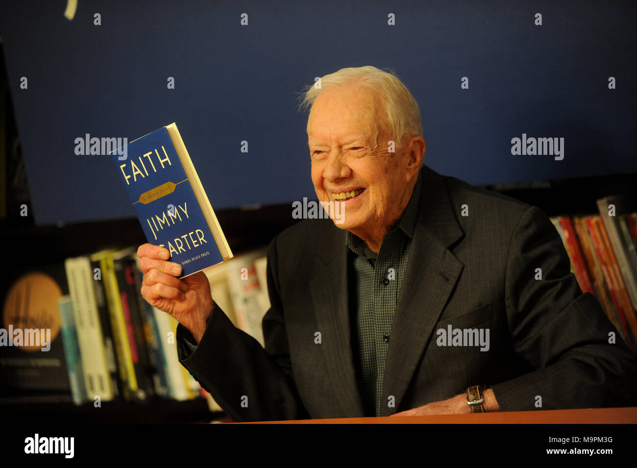 NEW YORK, NY - MARCH 26: Former U.S. President Jimmy Carter smiles ...