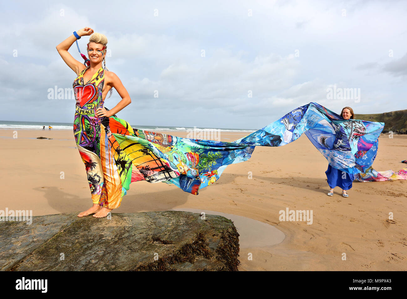 Emma Adams wears a dress made out of 100 discarded bodyboards to ...