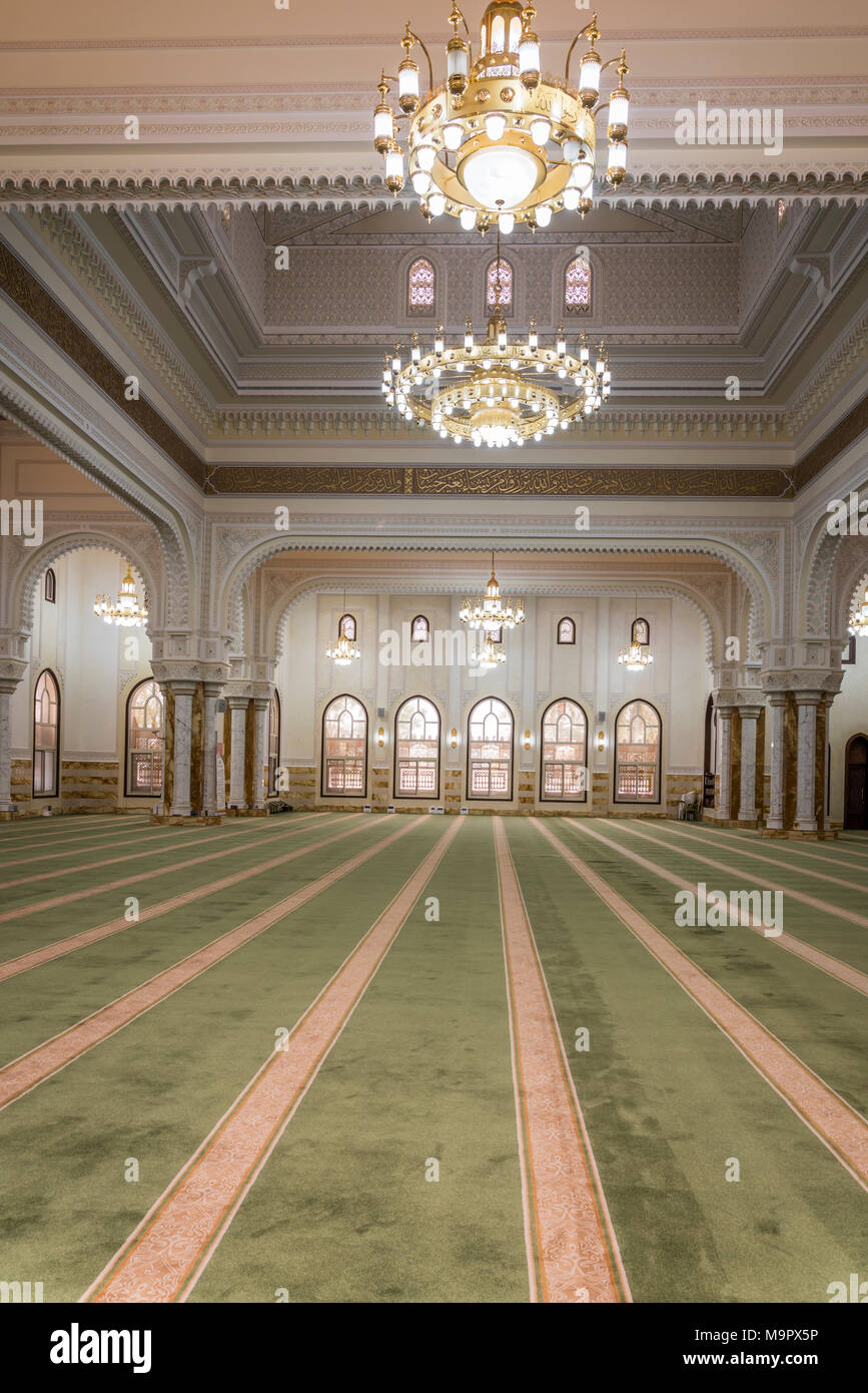 The interior of the Al Manara Mosque in Dubai, UAE, Middle East Stock ...