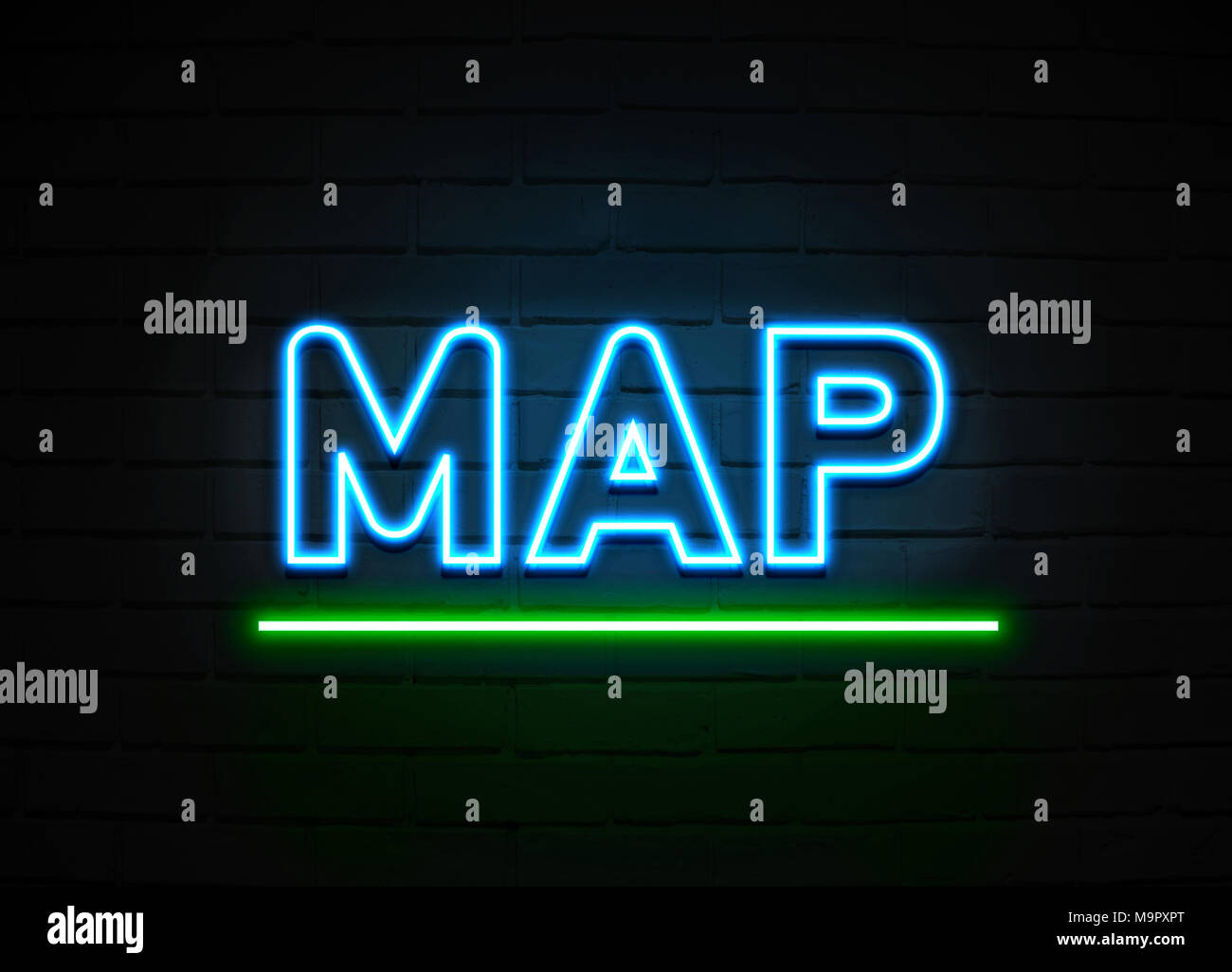 Neon map hi-res stock photography and images - Alamy