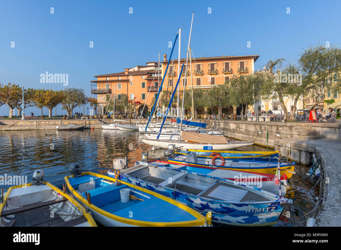 Port of Torri del Benaco, Lake Garda, Veneto, Italy Stock Photo - Alamy