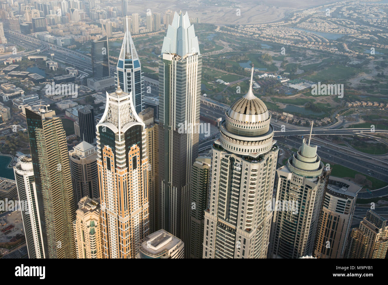 Dubai waterfront aerial view hi-res stock photography and images - Alamy