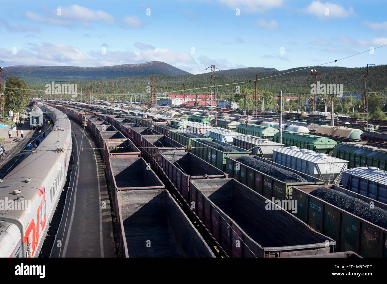 Kandalaksha, Russia - August 29, 2012: Kandalaksha train station is a ...