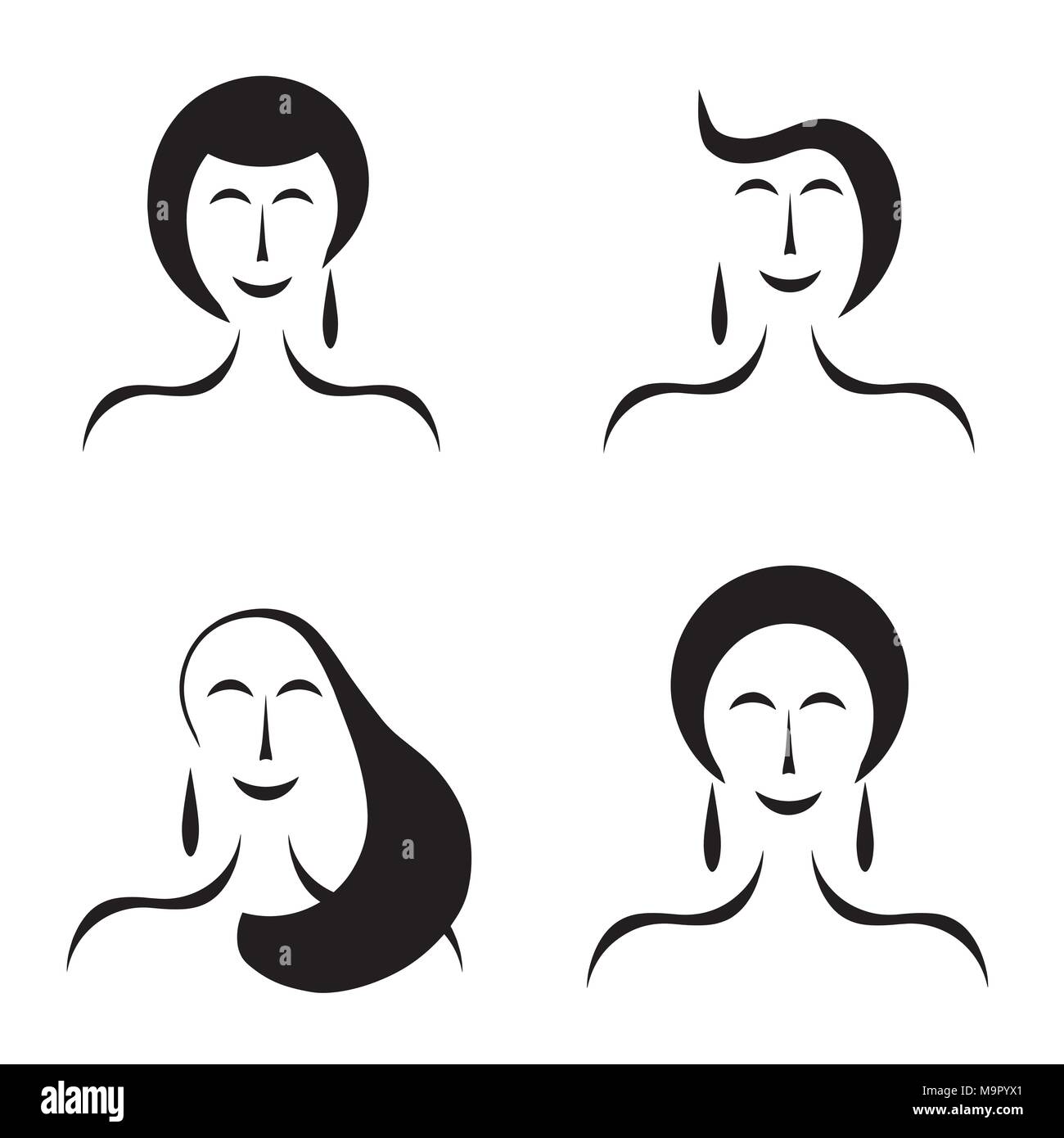 four women figures vector set - fashion beauty concept Stock Vector ...