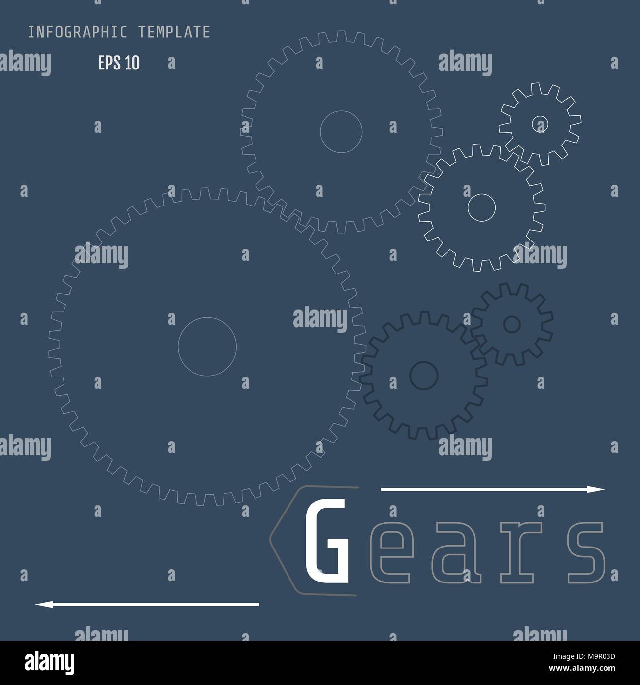 Infographic vector template of gears with on the grey background Stock ...