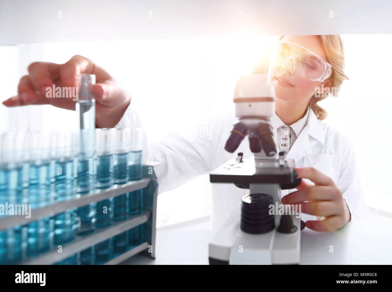 closeup.portrait of doctor biologist in the lab Stock Photo - Alamy