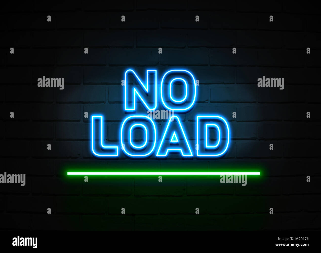 No Load neon sign - Glowing Neon Sign on brickwall wall - 3D rendered ...