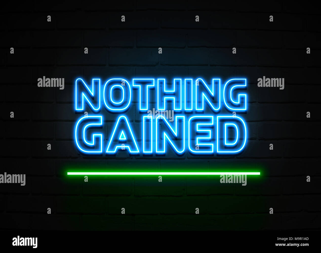 Nothing Gained neon sign - Glowing Neon Sign on brickwall wall - 3D ...