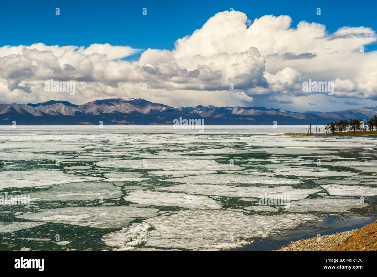 Frozen Khuvsgul Lake in winter, Mongolia Stock Photo - Alamy