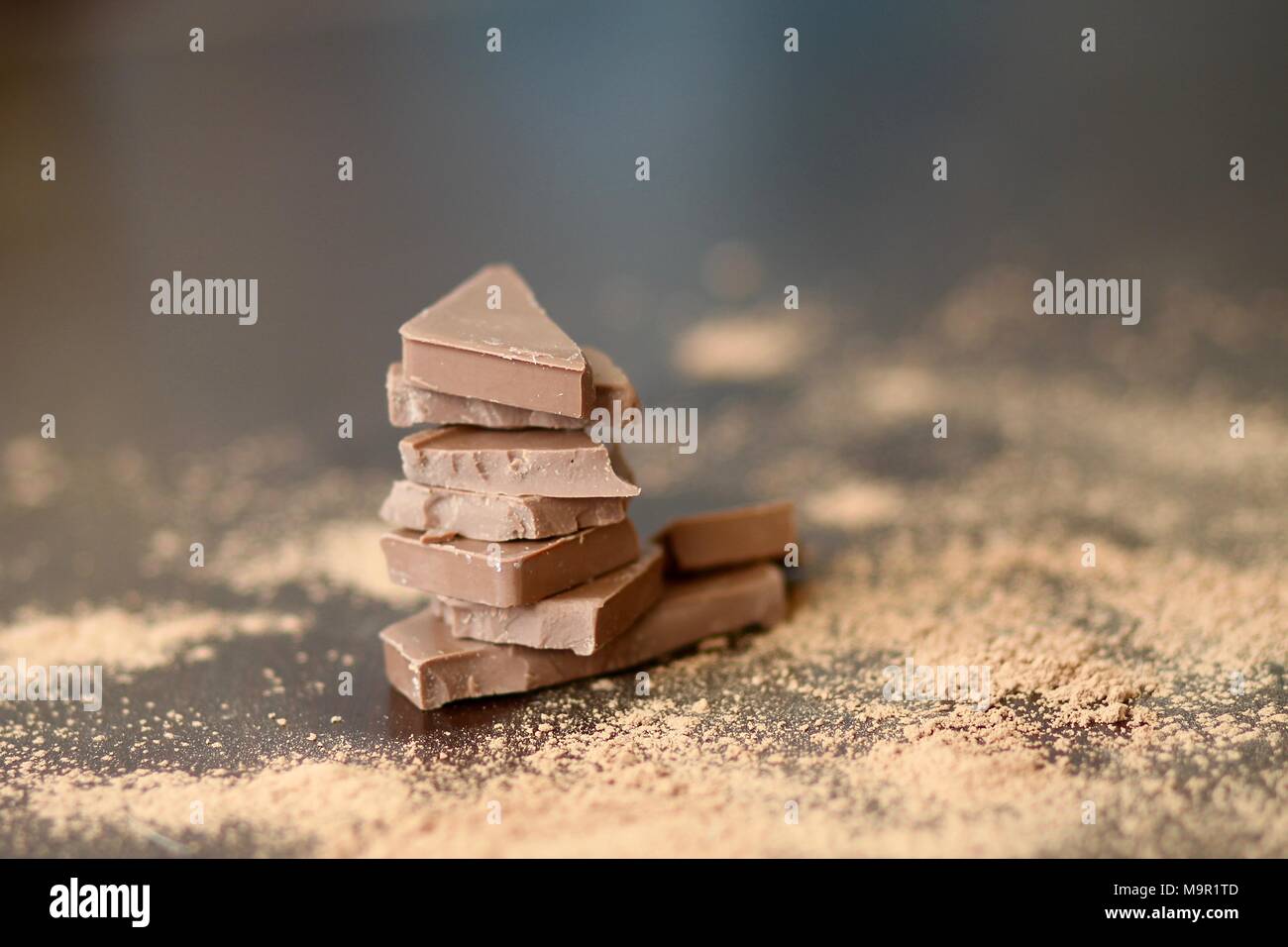 Stack of chocolate pieces hi-res stock photography and images - Alamy