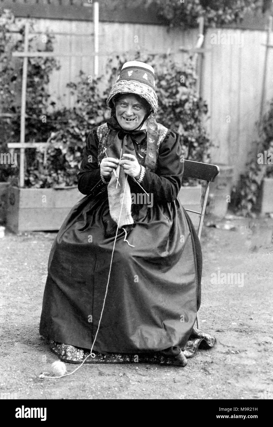 Old Woman Knitting