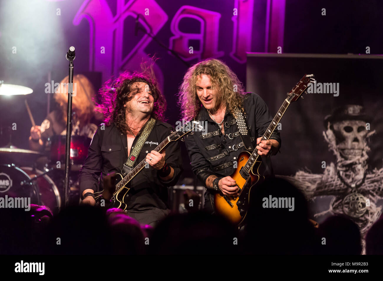 Tony Castell, guitarist and Scott Leach, guitarist of the Swiss hard ...