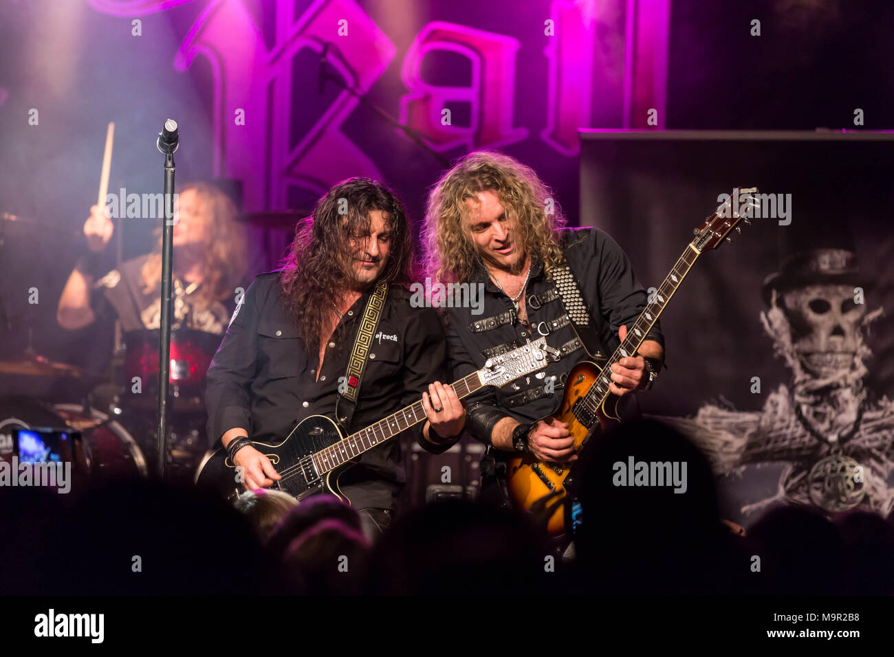 Tony Castell, guitarist and Scott Leach, guitarist of the Swiss hard ...