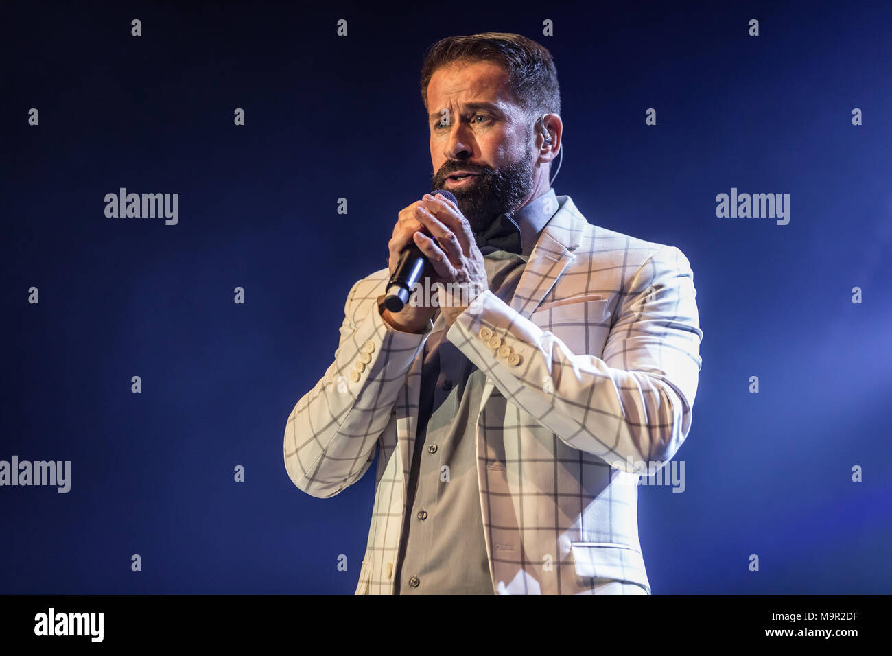 The Swiss pop singer and presenter Leonard live at the Schlager Nacht ...