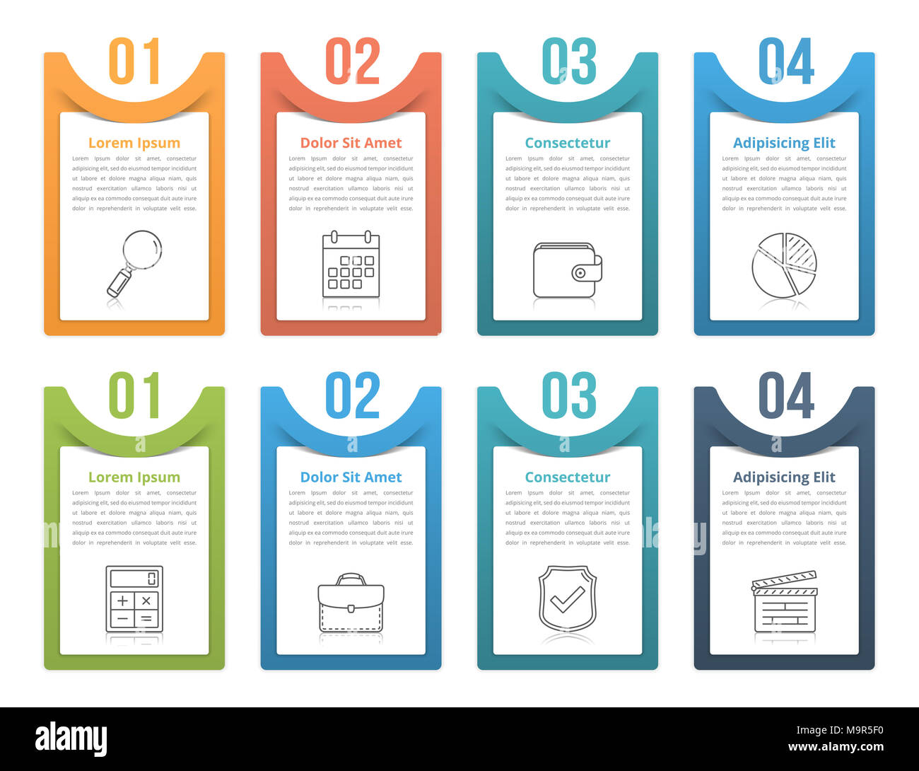 Set of infographic elements with numbers, line icons and place for your ...