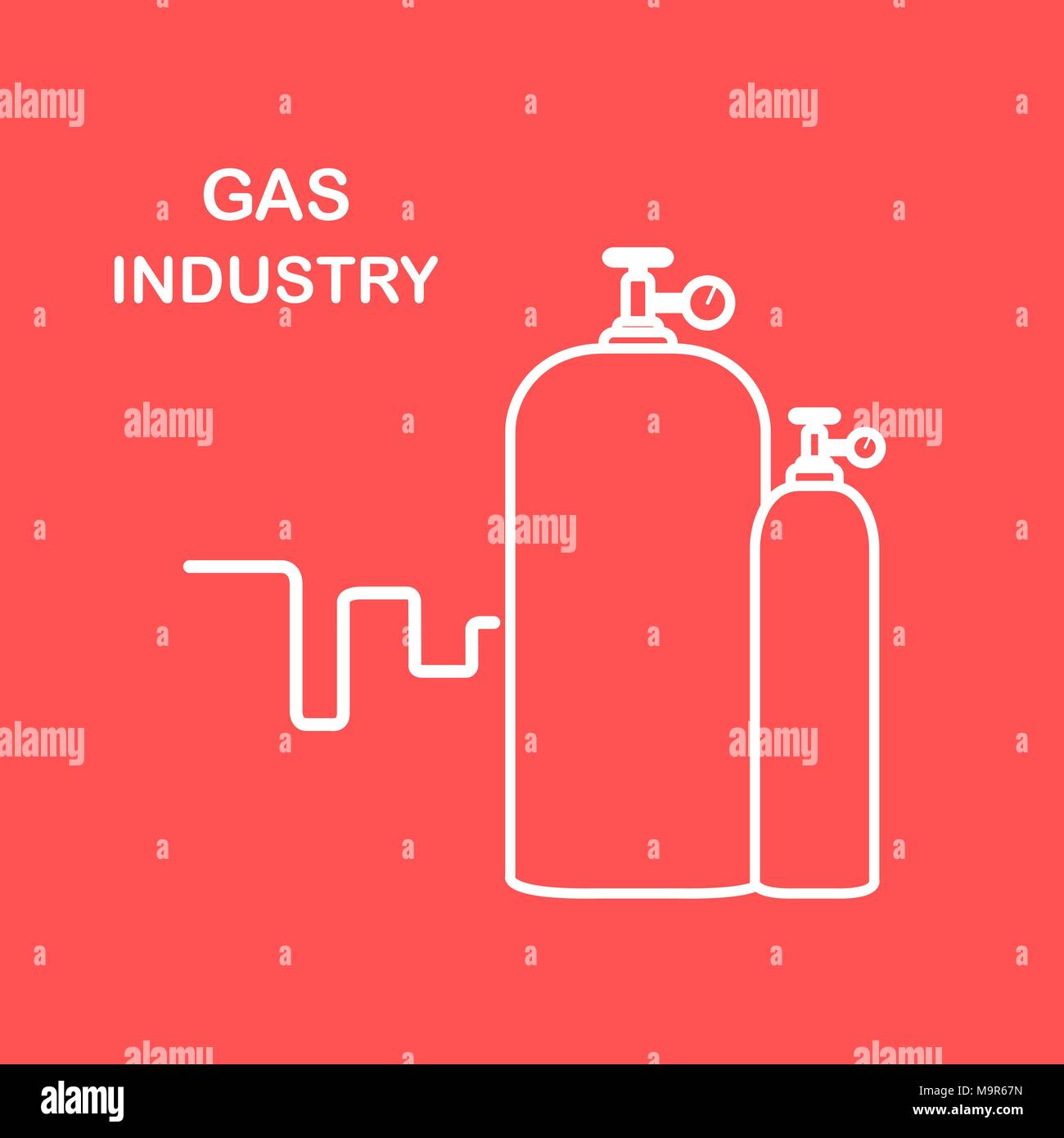 Gas cylinders. Gas industry. Design for poster or print Stock Vector ...