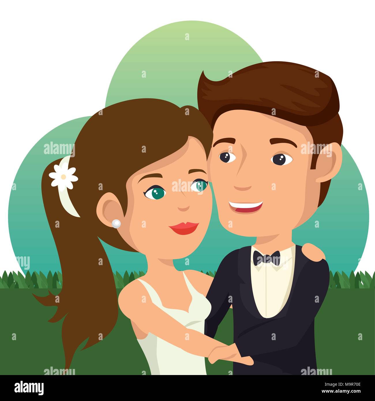 Honeymoon young couple in Stock Vector Images - Alamy