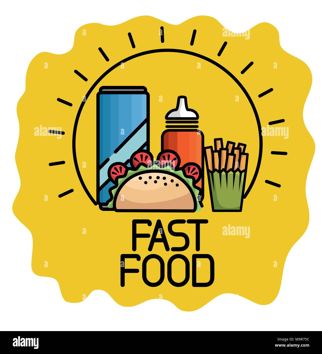 fast food set icons Stock Vector Image & Art - Alamy