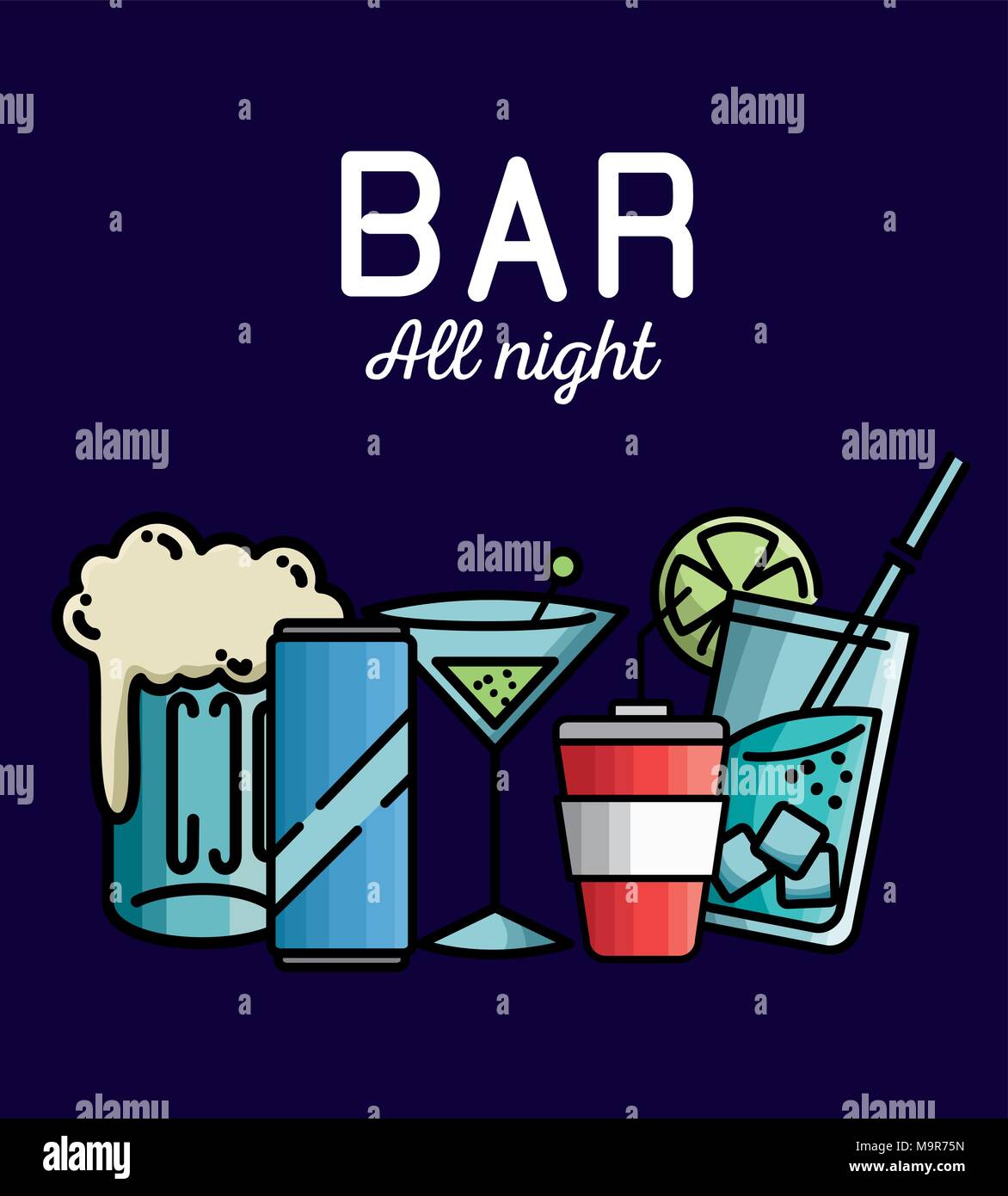 bar drinks set products Stock Vector Image & Art - Alamy