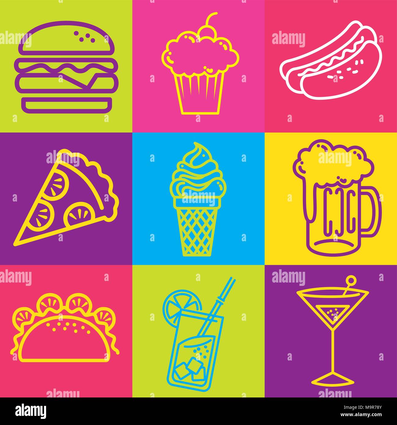 Set of cupcake designs Stock Vector Images - Alamy