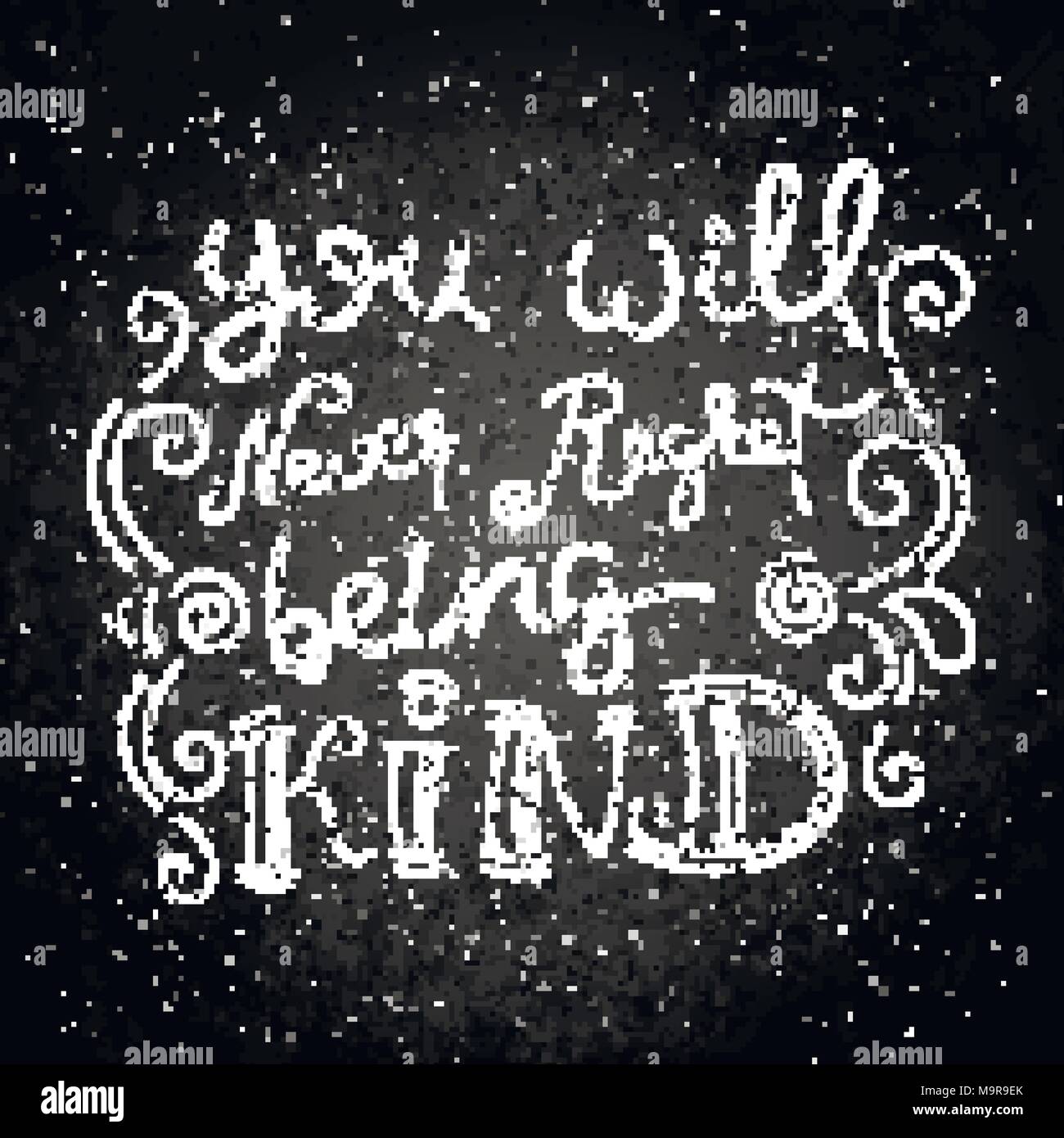 You will never regret being kind. Hand drawn modern image with hand-lettering and decoration ...