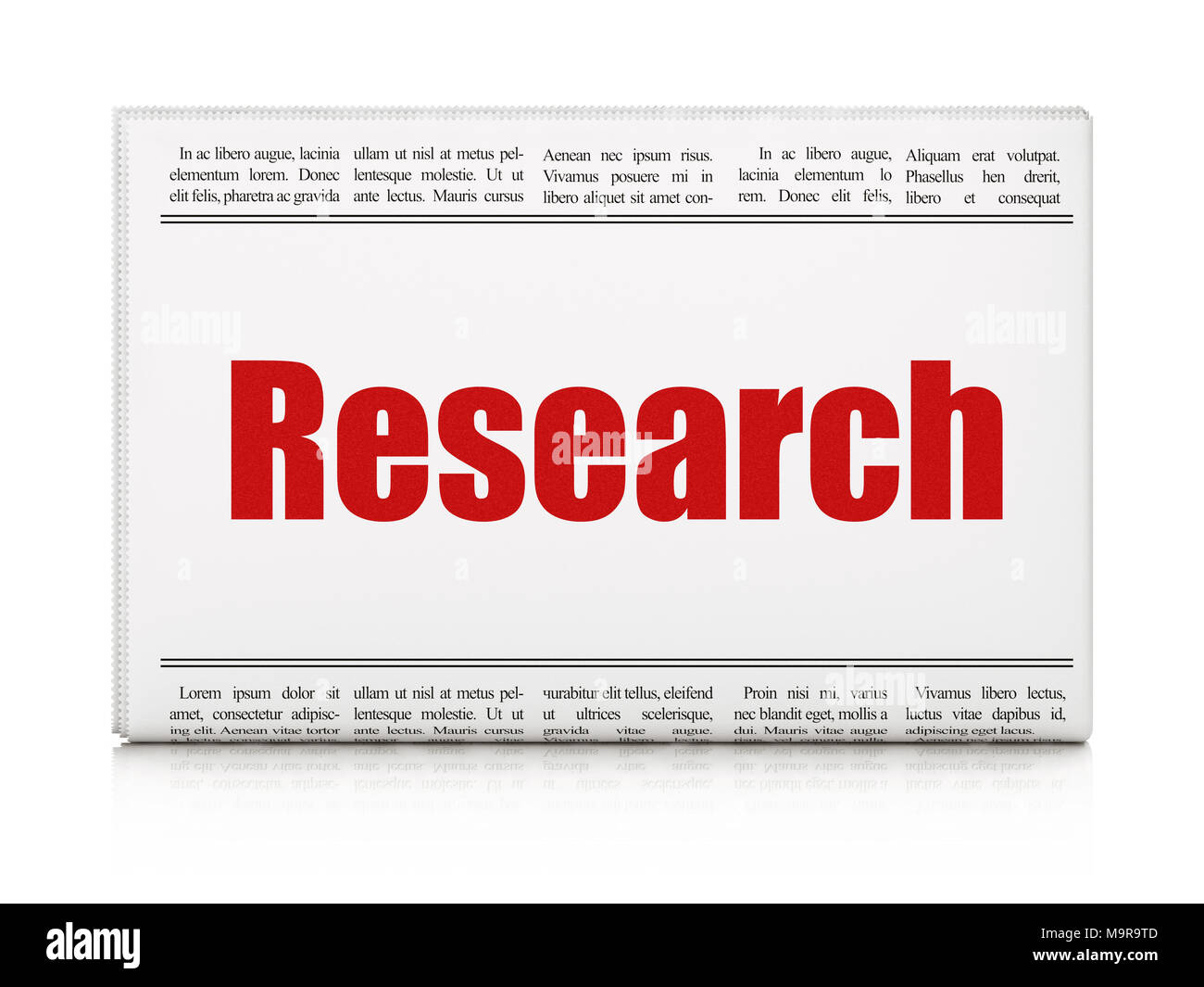 Marketing concept: newspaper headline Research Stock Photo - Alamy