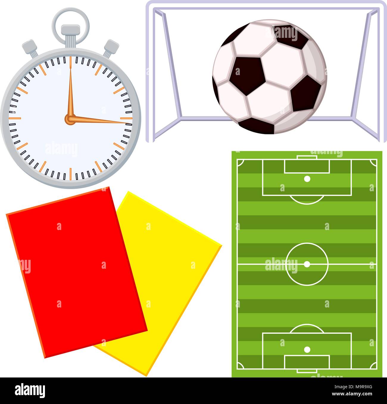 Soccer football game cartoon icon 4 element set Stock Vector Image ...