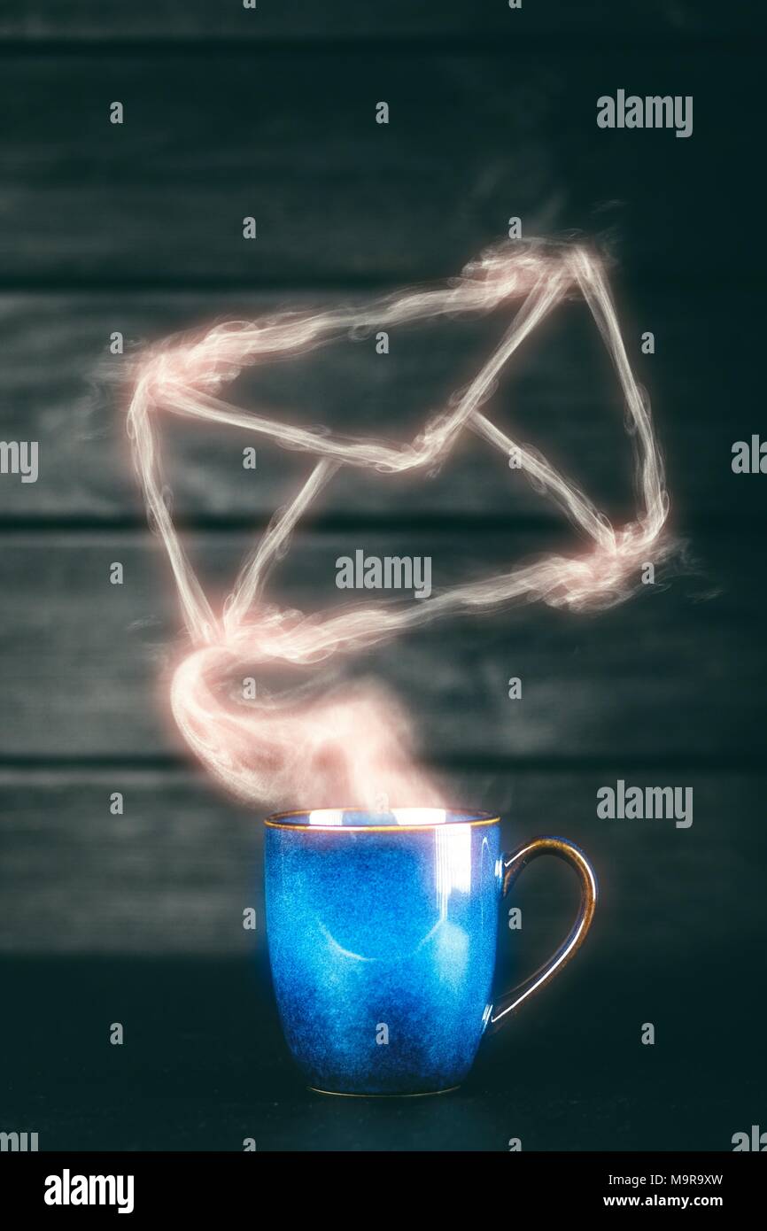 Blue coffee mug Stock Photo - Alamy