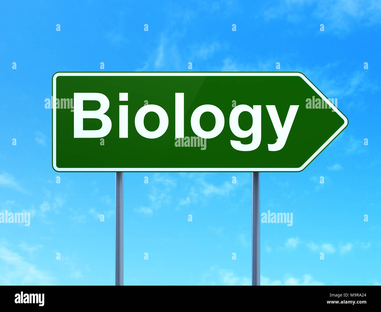 Learning concept: Biology on road sign background Stock Photo - Alamy
