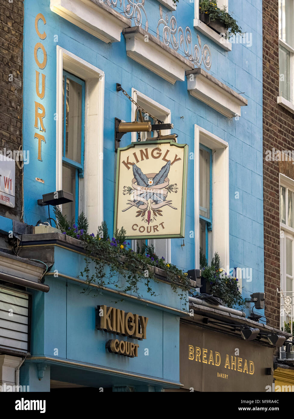 LONDON, UK - MARCH 08, 2018: Sign board above the entrance to the ...