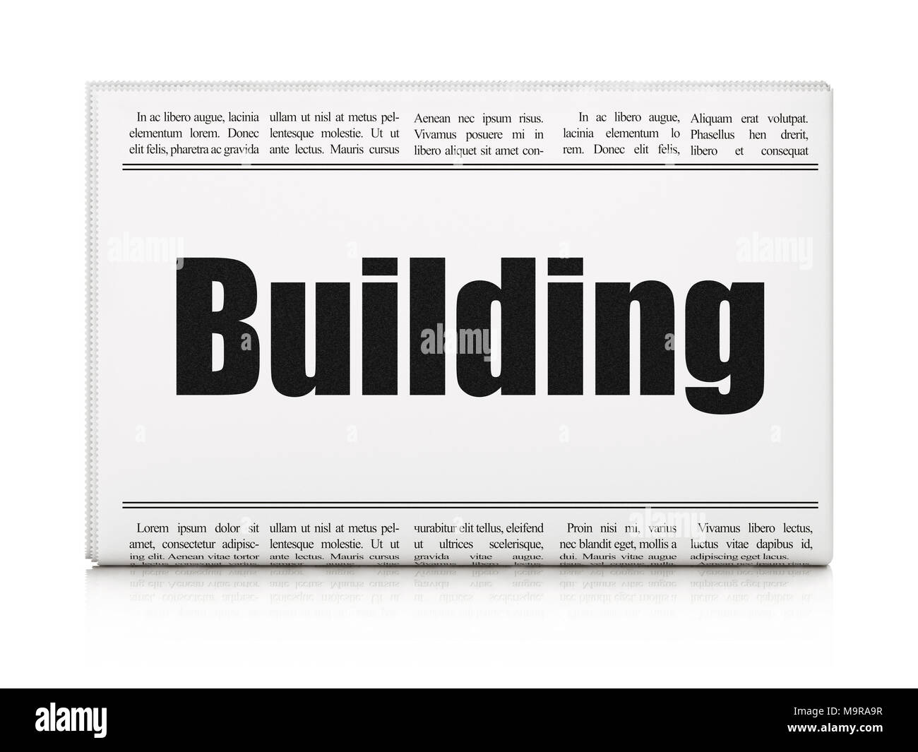 Building construction concept: newspaper headline Building Stock Photo ...