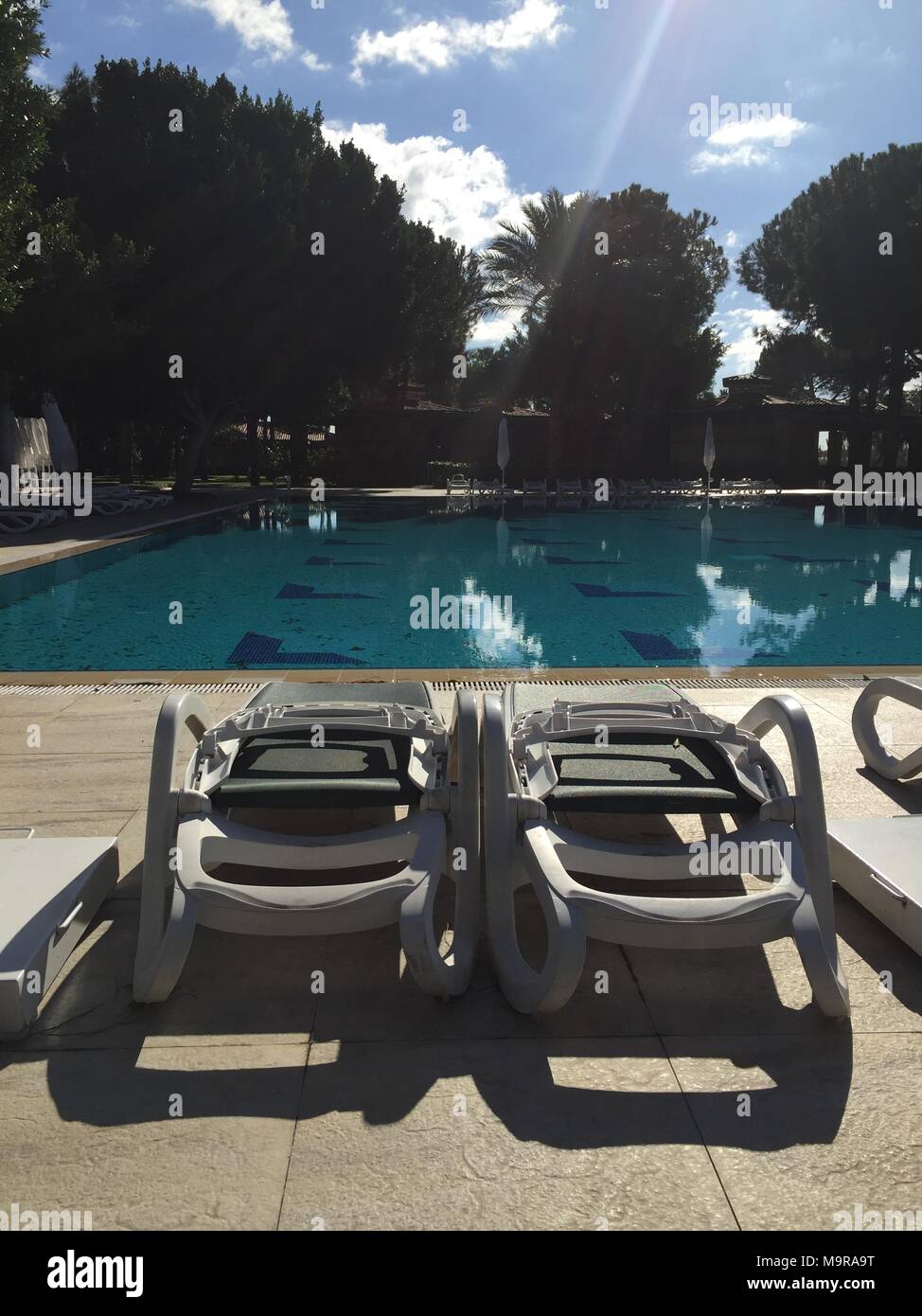 Beautiful tropical beach front hotel resort with swimming pool Stock ...
